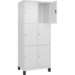 C+P 3er-Schlie&szlig;fachschrank Classic PLUS, 2 Abteile, verkehrswei&szlig;, B 800 mm, 6 F&auml;cher, mit F&uuml;&szlig;en