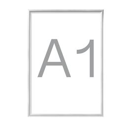 Design-Klapprahmen, Aluminiumprofil, silber eloxiert, VE 2 Stk, DIN A1, HxB 872 x 625 mm kaiserkraft