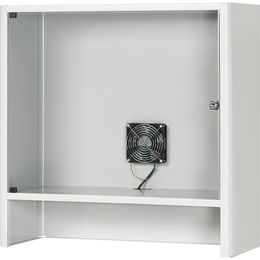 Rau Monitorgehäuse mit integriertem Aktivlüfter, HxBxT 710 x 720 x 300 mm, lichtgRau RAL 7035