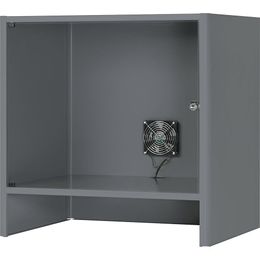 Rau Monitorgehäuse mit integriertem Aktivlüfter, HxBxT 710 x 720 x 550 mm, anthrazit-metallic
