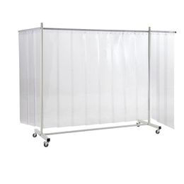 Schutzwand, mobil, mit Lamellenvorhang, transparent, BxH 3700 x 2100 mm, 3-teilig kaiserkraft