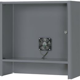 Rau Monitorgehäuse mit integriertem Aktivlüfter, HxBxT 710 x 720 x 300 mm, anthrazit-metallic