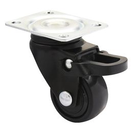 Wagner M&ouml;belrolle 3C-Serie, Radbreite 12 mm, schwarz, VE 10 Stk, &Oslash; 25 mm, Lenkrolle mit Feststeller