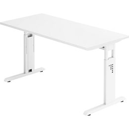 Schreibtisch Mini-Office C, C-Fuß-Gestell, Breite 1400 mm, weiß / weiß kaiserkraft