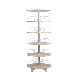Ordner-Drehs&auml;ule, Etagen-&Oslash; 800 mm, 5 Etagen, Buche-Dekor kaiserkraft