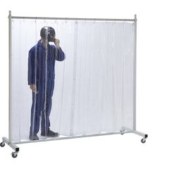Schutzwand, mobil, mit Planenvorhang, transparent, BxH 2100 x 2100 mm, 1-teilig kaiserkraft