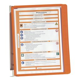 Durable Wandhalter-Komplett-Set, 5 Klarsichttafeln DIN A4, VE 2 Stk, Rahmen orange, ab 3 VE