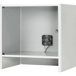 Rau Monitorgehäuse mit integriertem Aktivlüfter, HxBxT 710 x 720 x 550 mm, lichtgRau RAL 7035
