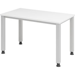 eurokraft pro RENATUS - Schreibtisch Mini-Office 4, 4-Fuß-Gestell, Breite 1200 mm, weiß, Vierkantrohr