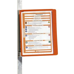 Durable Wandhalter-Komplett-Set, magnetisch, 5 Klarsichttafeln DIN A4, VE 2 Stk, Rahmen orange, ab 3 VE