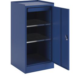 eurokraft basic Werkzeugschrank, mit 1 Schublade, 2 Fachböden, Höhenverstellraster 25 mm, enzianblau RAL 5010