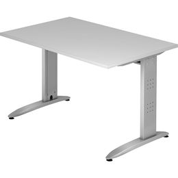 eurokraft pro Schreibtisch, C-Fuß-Gestell, Höhe fix, HxBxT 720 x 1200 x 800 mm, lichtgrau