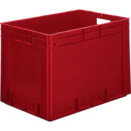 Schwerlast-Euro-Behälter, Polypropylen, Volumen 80 l, LxBxH 600 x 400 x 420 mm, Wände geschlossen, Boden geschlossen, rot, VE 2 Stk kaiserkraft