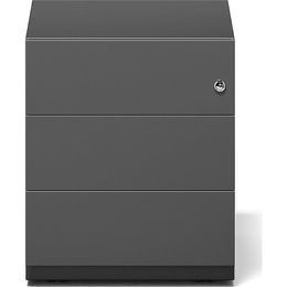 Bisley Rollcontainer Note , mit 3 Universalschubladen, HxBxT 495 x 420 x 565 mm, mit Griffleiste, schwarz