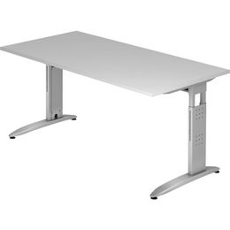 eurokraft pro Schreibtisch, C-Fuß-Gestell, höhenverstellbar, HxBxT 720 x 1600 x 800 mm, lichtgrau