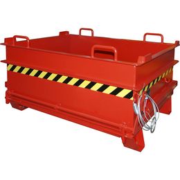 eurokraft pro Klappbodenbeh&auml;lter BC, Volumen 0,5 m&sup3;, Traglast 1000 kg, feuerrot