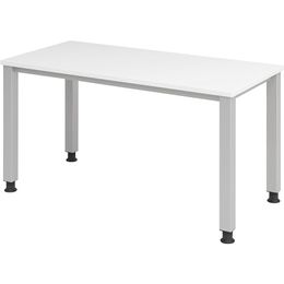 eurokraft pro RENATUS - Schreibtisch Mini-Office 4, 4-Fuß-Gestell, Breite 1400 mm, weiß, Vierkantrohr