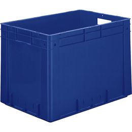 Schwerlast-Euro-Behälter, Polypropylen, Volumen 80 l, LxBxH 600 x 400 x 420 mm, Wände geschlossen, Boden geschlossen, blau, VE 2 Stk kaiserkraft