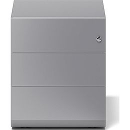 Bisley Rollcontainer Note , mit 3 Universalschubladen, HxBxT 495 x 420 x 565 mm, mit Griffleiste, silber