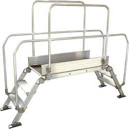Alu-Leiternüberstieg, Gesamtbelastung 200 kg, 3 Stufen, Plattform 1200 x 530 mm kaiserkraft