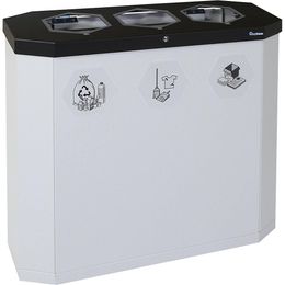 Wertstoffsammler Sixco smart, Volumen 3 x 45 l, lichtgrau kaiserkraft