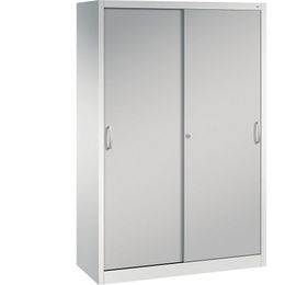 C+P ACURADO Schiebetürenschrank, 4 Fachböden, HxBxT 1950 x 1200 x 500 mm, lichtgrau / weißalu