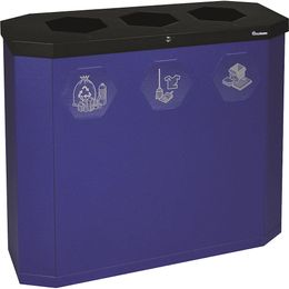Wertstoffsammler Sixco smart, Volumen 3 x 45 l, ultramarinblau kaiserkraft