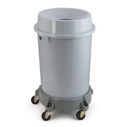 Abfallbeh&auml;lter Kunststoff, grau, Volumen 90 l, Hx&Oslash; 760 x 520 mm kaiserkraft