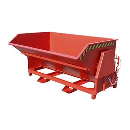 eurokraft pro Kippbeh&auml;lter, Standard-Bauh&ouml;he, ohne Fahrwerk, Volumen 2,0 m&sup3;, lackiert rot RAL 3000