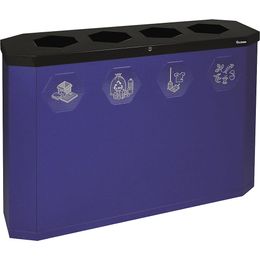 Wertstoffsammler Sixco smart, Volumen 4 x 45 l, ultramarinblau kaiserkraft