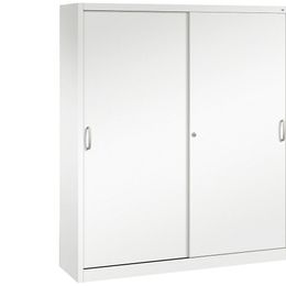 C+P ACURADO Schiebet&uuml;renschrank, 8 Fachb&ouml;den, HxBxT 1950 x 1600 x 400 mm, verkehrswei&szlig;