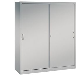 C+P ACURADO Schiebet&uuml;renschrank, 8 Fachb&ouml;den, HxBxT 1950 x 1600 x 500 mm, wei&szlig;alu