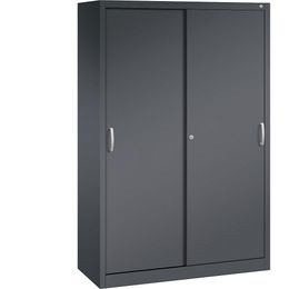 C+P ACURADO Schiebetürenschrank, 4 Fachböden, HxBxT 1950 x 1200 x 500 mm, schwarzgrau