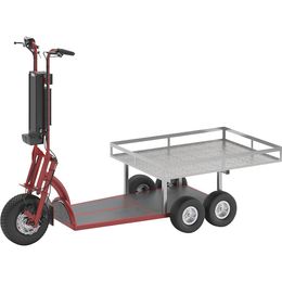Elektro Transportroller XXL PRO, 5 Räder, mit Ablage, rot kaiserkraft
