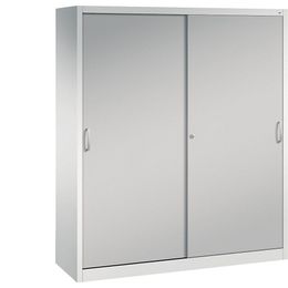 C+P ACURADO Schiebetürenschrank, 8 Fachböden, HxBxT 1950 x 1600 x 500 mm, lichtgrau / weißalu