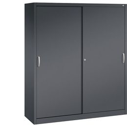 C+P ACURADO Schiebetürenschrank, 8 Fachböden, HxBxT 1950 x 1600 x 500 mm, schwarzgrau
