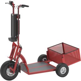 Elektro Transportroller PRO, 800 W, 3 Räder, mit Korb hinten, rot kaiserkraft