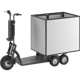 Elektro Transportroller XXL PRO, 5 R&auml;der, mit offener Box, schwarz kaiserkraft