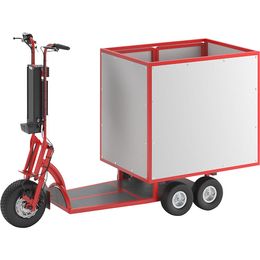 Elektro Transportroller XXL PRO, 5 R&auml;der, mit offener Box, rot kaiserkraft