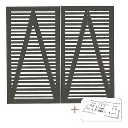 Tokyo Doppeltor inkl. Beschläge, Holz, BxH 2000 x 1800 mm, umbragrau kaiserkraft