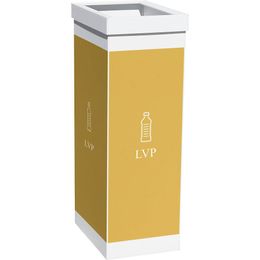 PAPERFLOW Wertstoffsammler, Kunststoff, Volumen 60 l, Höhe 760 mm, Korpus weiß, Symbol Leichtverpackungen