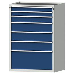 ANKE Schubladenschrank, BxT 910 x 675 mm, Schubladentraglast 200 kg, 7 Schubladen, H&ouml;he 1280 mm, Front enzianblau