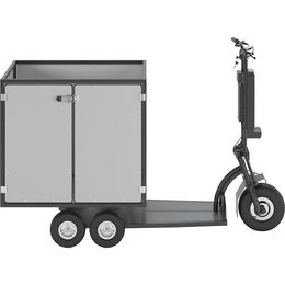 Elektro Transportroller XXL PRO, 5 R&auml;der, mit offener Box, schwarz kaiserkraft