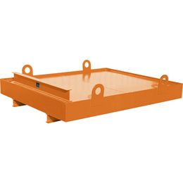 eurokraft pro Auffangwanne f&uuml;r Absetzcontainer, f&uuml;r Absetzcontainer, Auffangvolumen 850 l, orange
