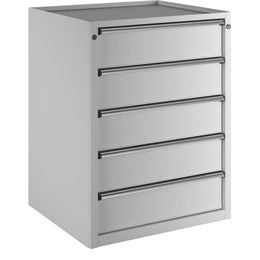 ANKE Schubladenschrank, BxT 760 x 675 mm, Schubladentraglast 200 kg, 5 Schubladen, H&ouml;he 980 mm, Front lichtgrau