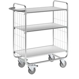 Kongamek Verzinkter Etagenwagen, 3 Böden, LxBxH 945 x 470 x 1120 mm, 4 Rollen, 2 feststellbar