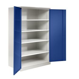 eurokraft pro Flügeltürschrank XXL, Breite 1200 mm, Tür enzianblau