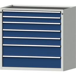 ANKE Schubladenschrank, BxT 1060 x 675 mm, Schubladentraglast 200 kg, 7 Schubladen, Höhe 980 mm, Front enzianblau