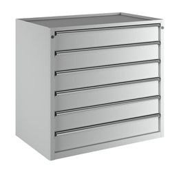 ANKE Schubladenschrank, BxT 1060 x 675 mm, Schubladentraglast 200 kg, 6 Schubladen, H&ouml;he 980 mm, Front lichtgrau
