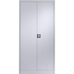 Mauser Stahlschrank mit Flügeltüren, 4 Fachböden, Tiefe 600 mm, weißaluminium